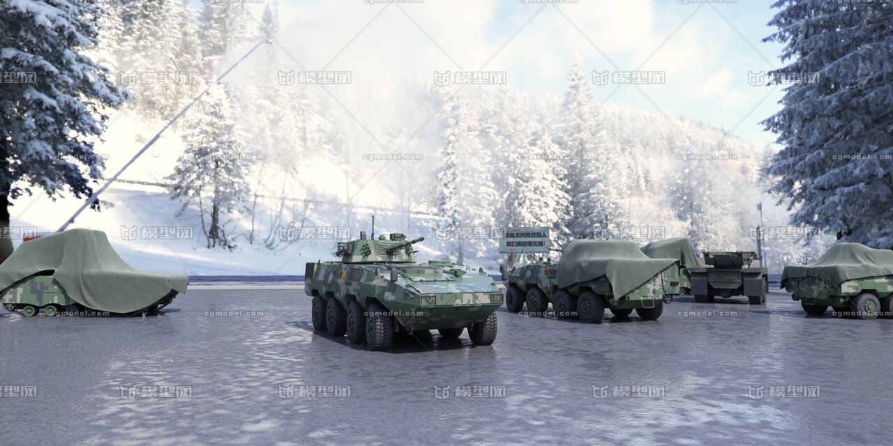 ZBD-09式8X8轮式步兵战车模型-装甲车／坦克模型库-3ds Max(.max)模型下载-cg模型网