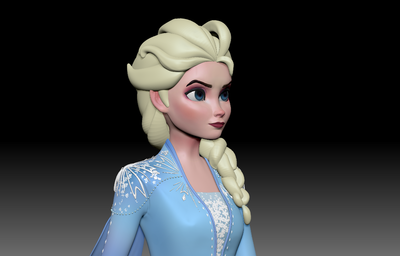 冰雪奇缘elsa模型-女人模型库-Zbrush(.ztl/.zbp)模型下载-cg模型网