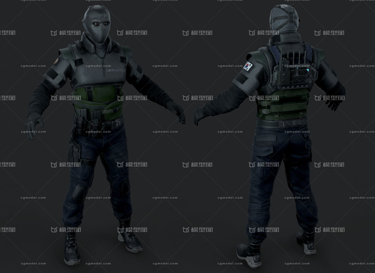 彩虹六号：围攻 Rainbow模型-男人模型库-OBJ(.obj/.mtl)模型下载-cg模型网