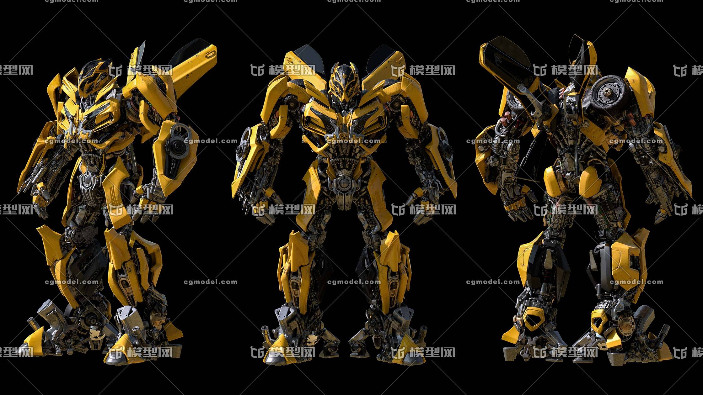 变形金刚 大黄蜂模型-机器人／机甲模型库-3ds Max(.max)模型下载-cg模型网