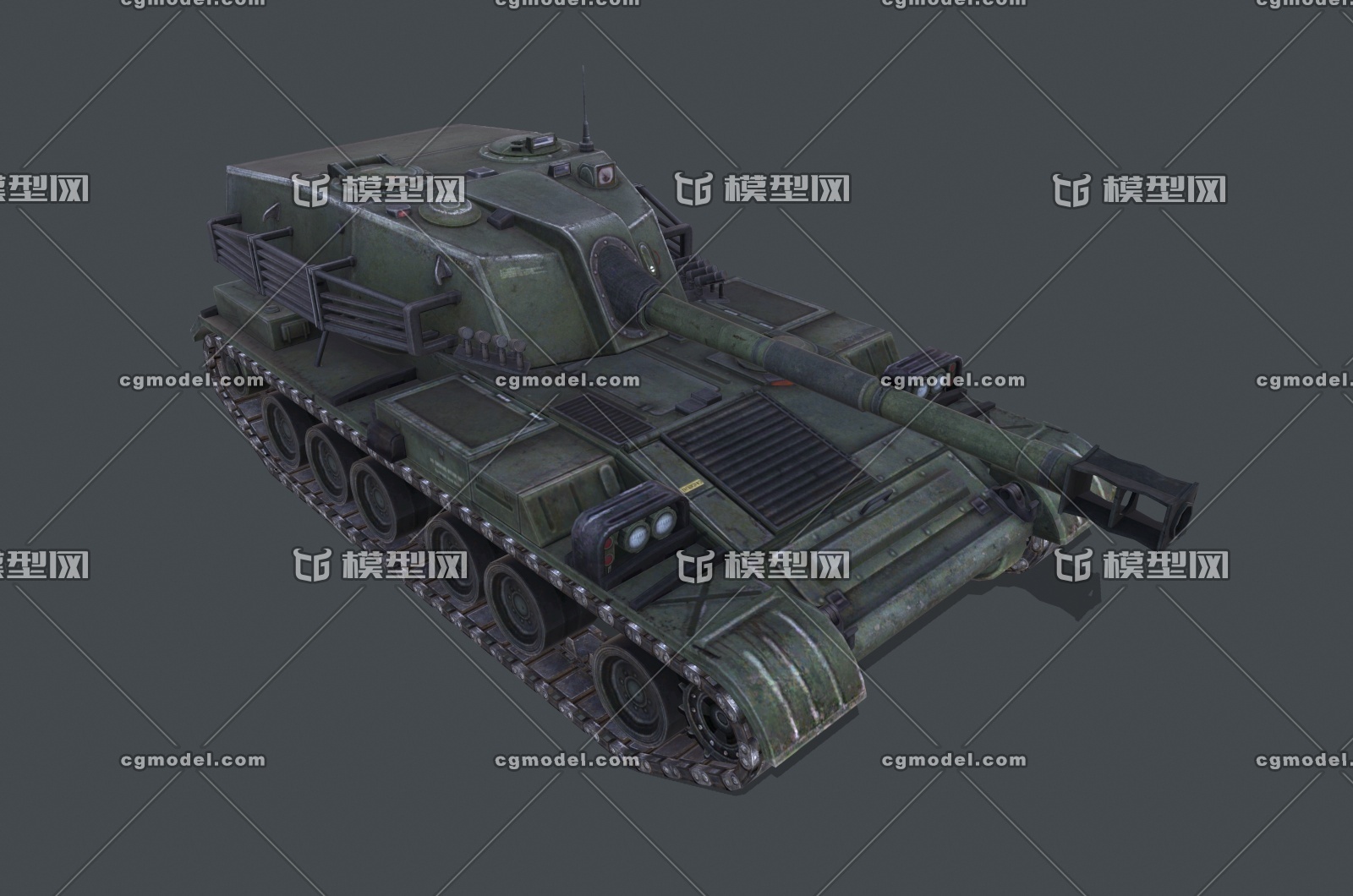 pbr次时代材质PTZ89自行反坦克炮模型-装甲车／坦克模型库-3ds Max(.max)模型下载-cg模型网