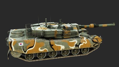 韩国 K2主战坦克模型-装甲车／坦克模型库-3ds Max(.max)模型下载-cg模型网