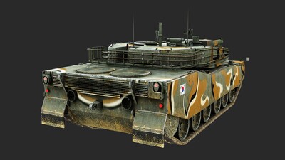 韩国 K2主战坦克模型-装甲车／坦克模型库-3ds Max(.max)模型下载-cg模型网