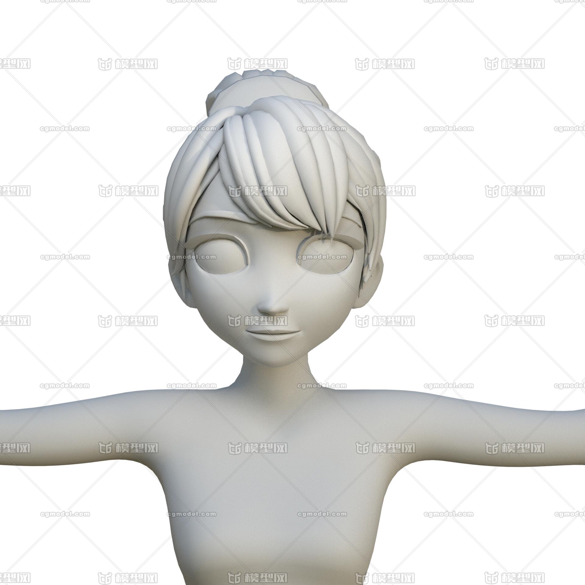 卡通女孩身体布线基础模型模型 孩子 女模型库 Maya Ma Mb 模型下载 Cg模型网