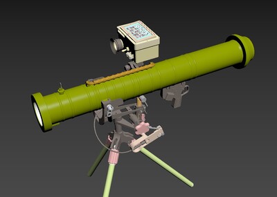 PF-98反坦克火箭筒 反坦克火箭模型-火炮器械模型库-3ds Max(.max)模型下载-cg模型网