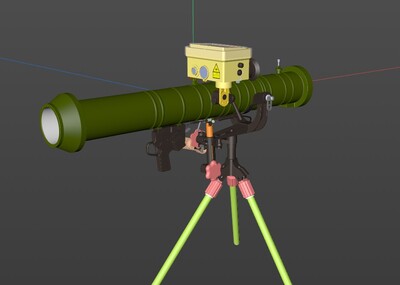 PF-98反坦克火箭筒 反坦克火箭模型-火炮器械模型库-3ds Max(.max)模型下载-cg模型网