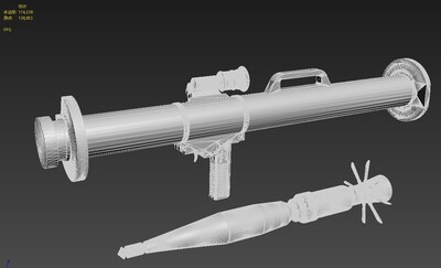 PF89式反坦克火箭 PF-89模型-火炮器械模型库-FBX(.fbx)模型下载-cg模型网
