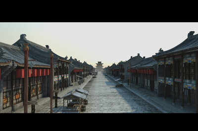 古代街道 古代北方街道模型-古代场景模型库-3ds Max(.max)模型下载-cg模型网