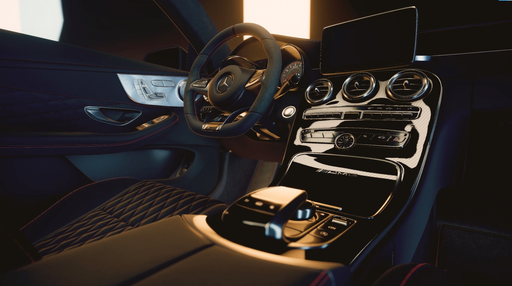 Unity引擎实时渲染—奔驰AMGC63S模型 - 工业/产品/道具 - 作品模型 - CG模型网