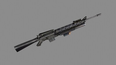 M16A2 GL榴弹枪模型-枪械模型模型库-3ds Max(.max)模型下载-cg模型网