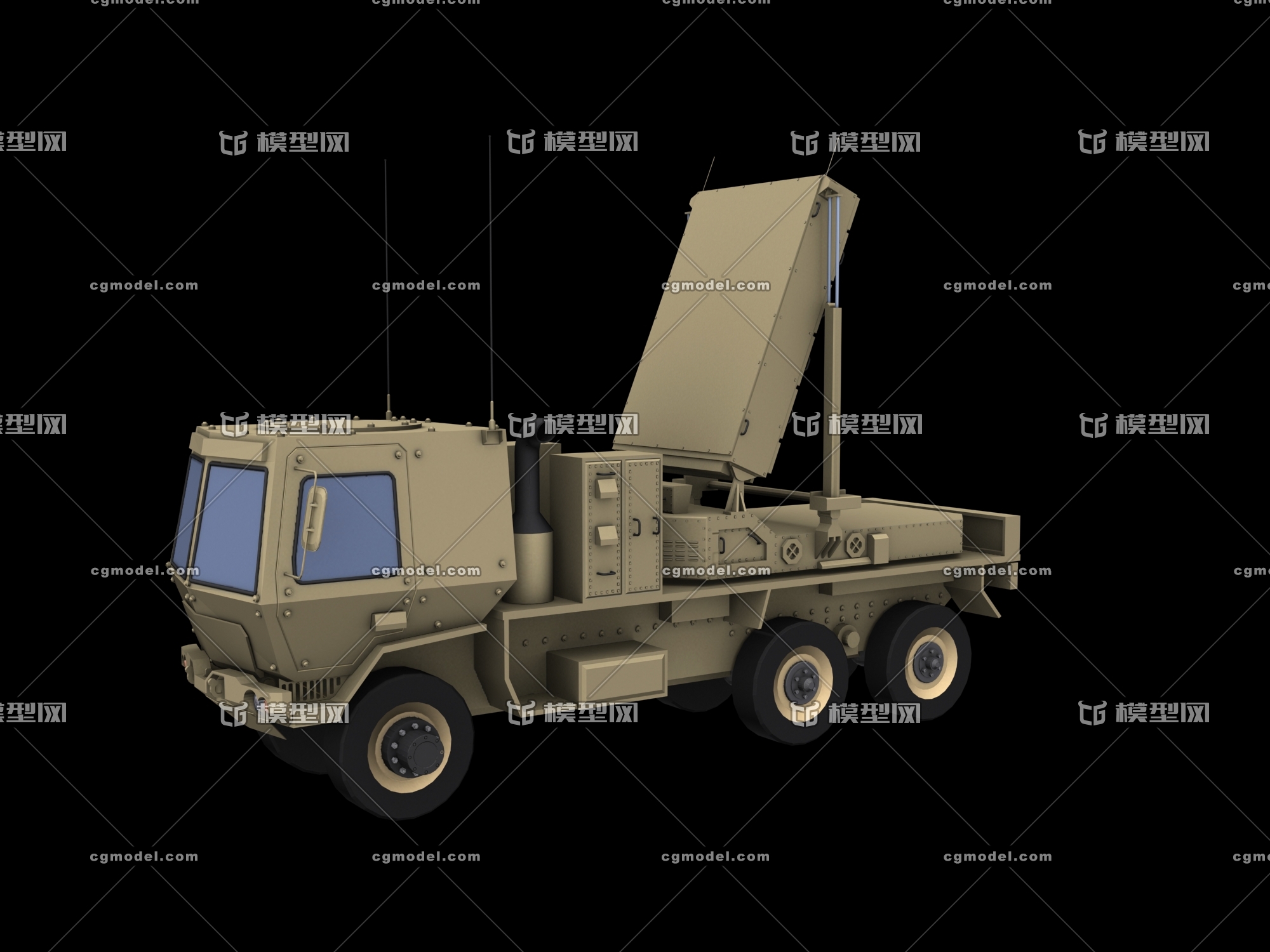 AN/TPQ-37 炮位雷达模型-火炮器械模型库-3ds Max(.max)模型下载-cg模型网
