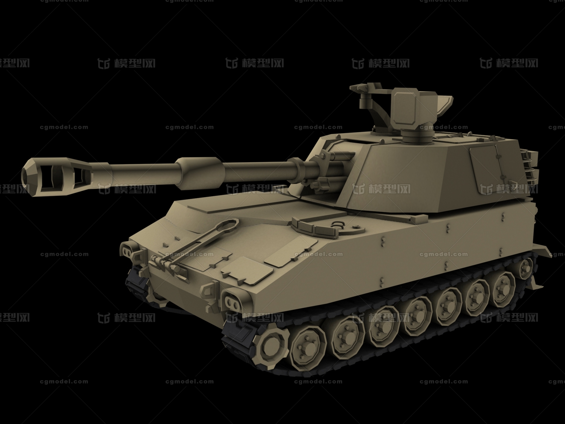 M109A6型帕拉丁155自行榴弹炮 Paladin模型-火炮器械模型库-3ds Max(.max)模型下载-cg模型网