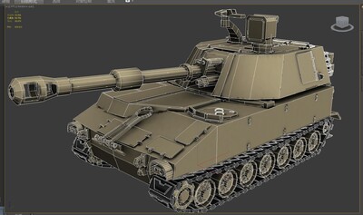 M109A6型帕拉丁155自行榴弹炮 Paladin模型-火炮器械模型库-3ds Max(.max)模型下载-cg模型网