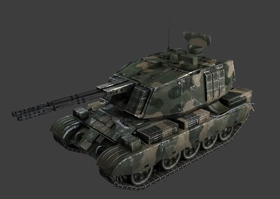 PBR PGZ-88式双管37毫米自行高炮模型-装甲车／坦克模型库-3ds Max(.max)模型下载-cg模型网