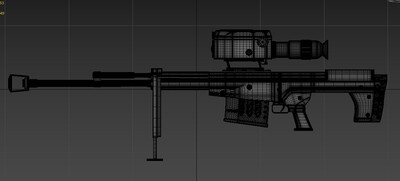 国产10式大狙 QBU-10模型-枪械模型模型库-OBJ(.obj/.mtl)模型下载-cg模型网