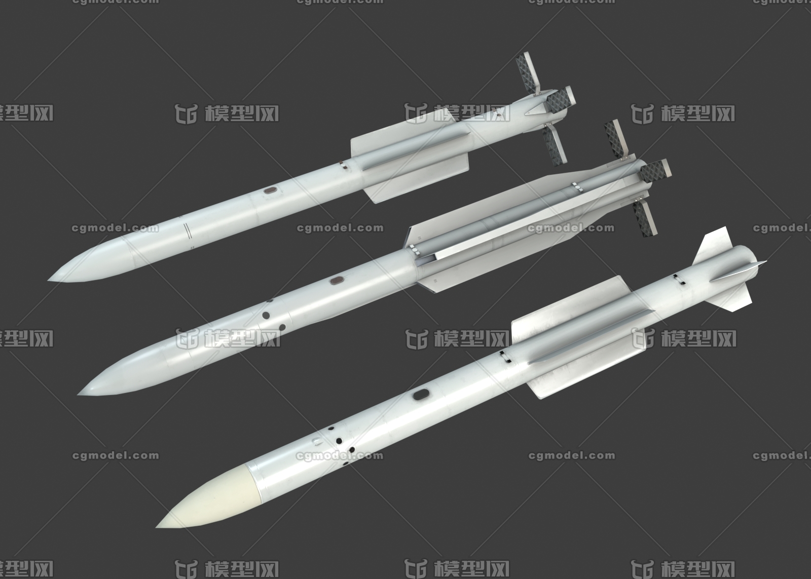 PBR 俄罗斯R77系列中程空对空导弹模型-火炮器械模型库-3ds Max(.max)模型下载-cg模型网