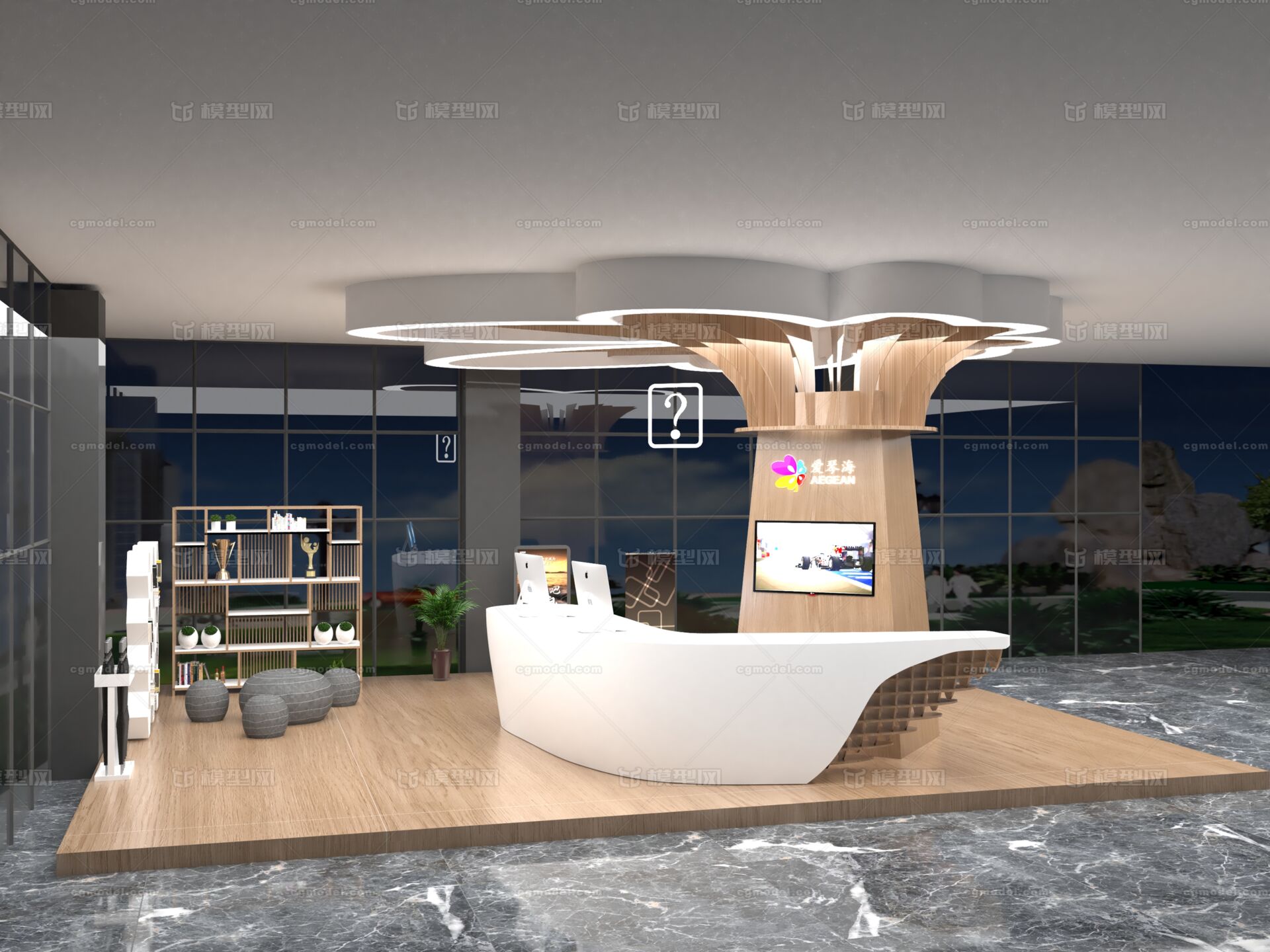 服务台 商场服务台模型-其他空间模型库-FBX(.fbx)模型下载-cg模型网