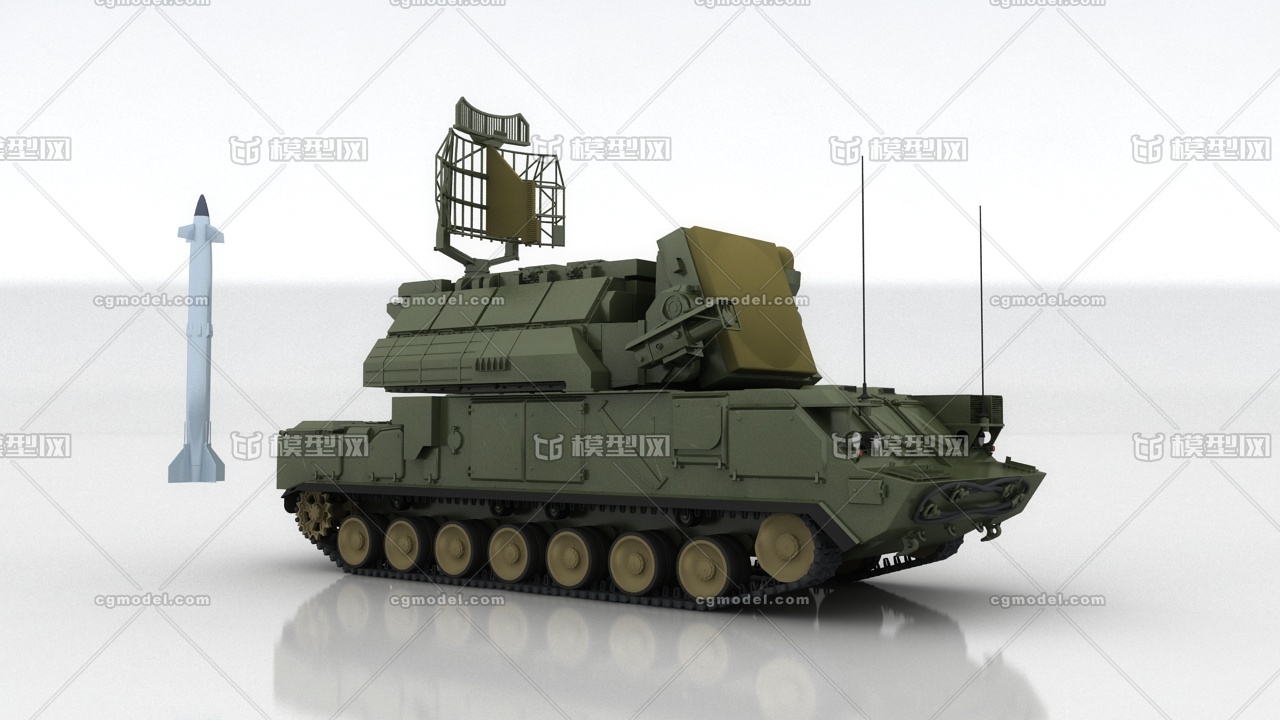 写实俄罗斯Sa15道尔防空导弹系统 萨姆15模型-装甲车／坦克模型库-3ds Max(.max)模型下载-cg模型网
