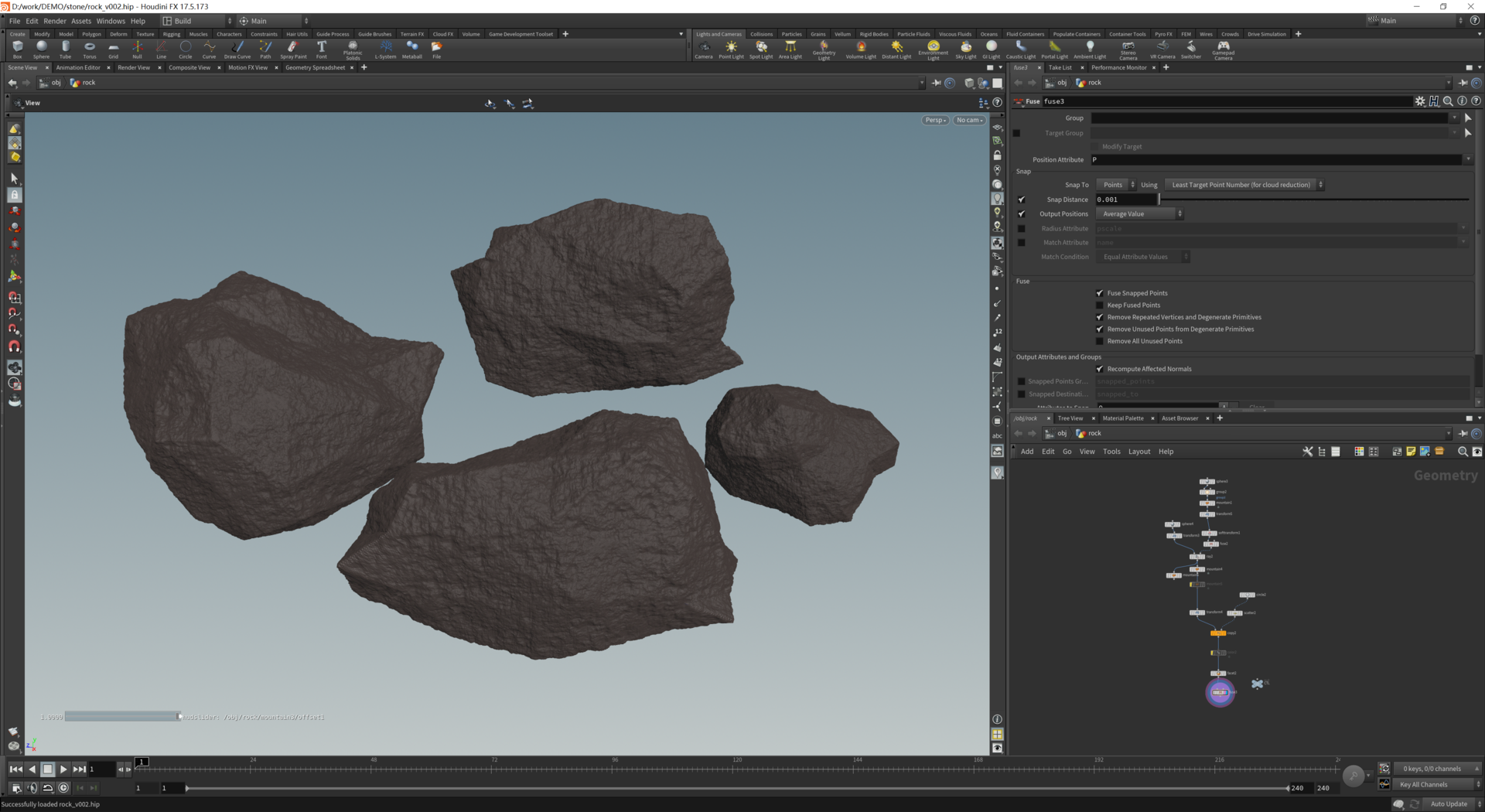 houdini程序化建模，随机石头生成模型 - 游戏/影视/动画 - 作品模型 - CG模型网