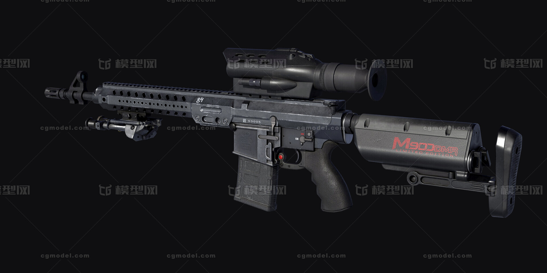 PBR-狙击步枪TrackingPoint M900模型-枪械模型模型库-FBX(.fbx)模型下载-cg模型网
