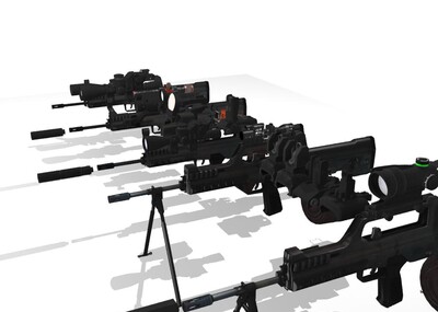 魔改95步枪 轻机枪模型-枪械模型模型库-3ds Max(.max)模型下载-cg模型网