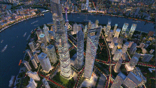 上海陆家嘴夜景鸟瞰 俯视上海模型-现代场景模型库-3ds Max(.max)模型下载-cg模型网