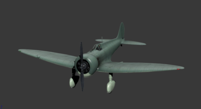 九六式舰载战斗机 Ki-33模型-军用飞机模型库-3ds Max(.max)模型下载-cg模型网
