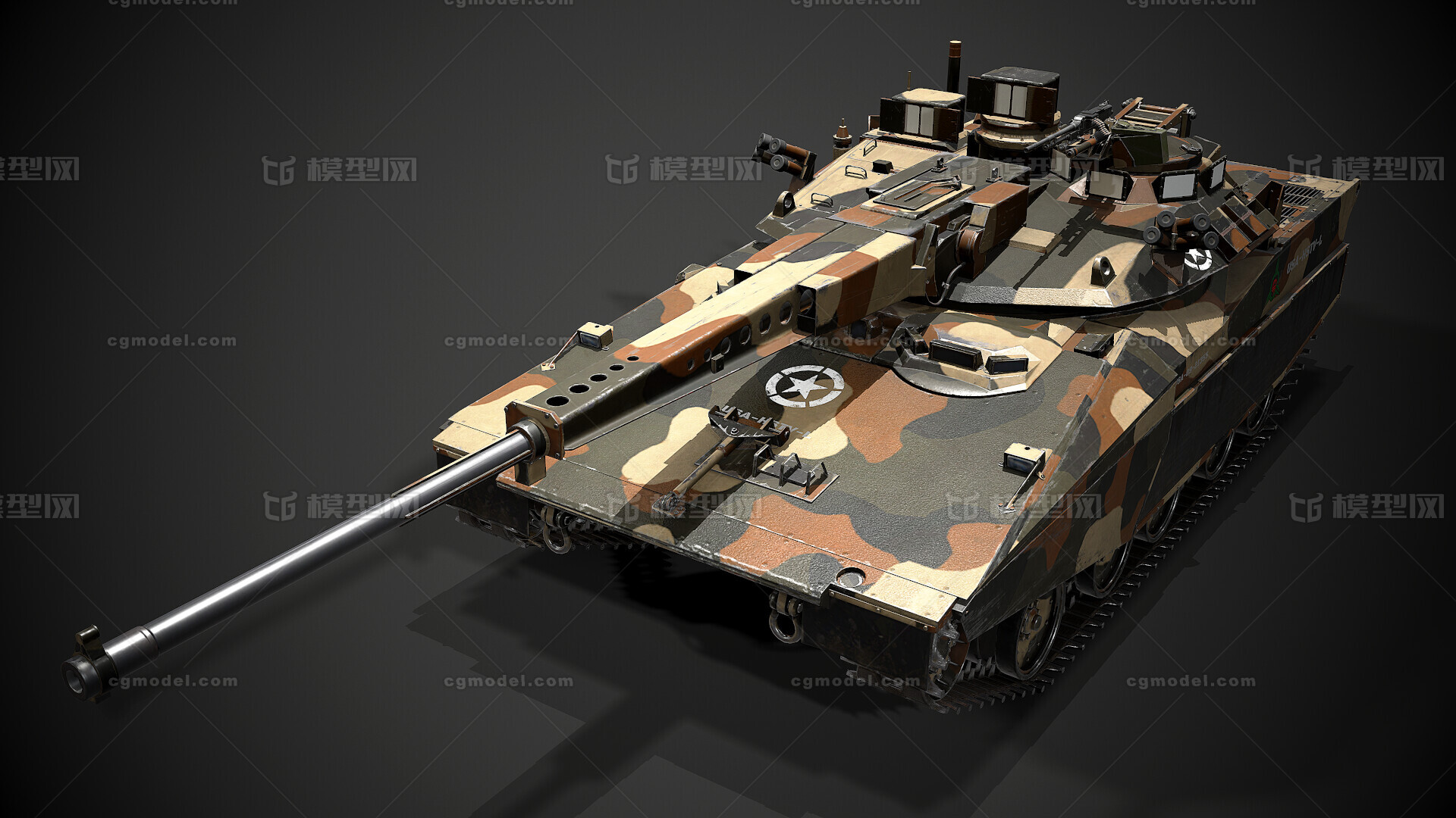 PBR-美国HSTV-L轻型坦克模型-装甲车／坦克模型库-FBX(.fbx)模型下载-cg模型网