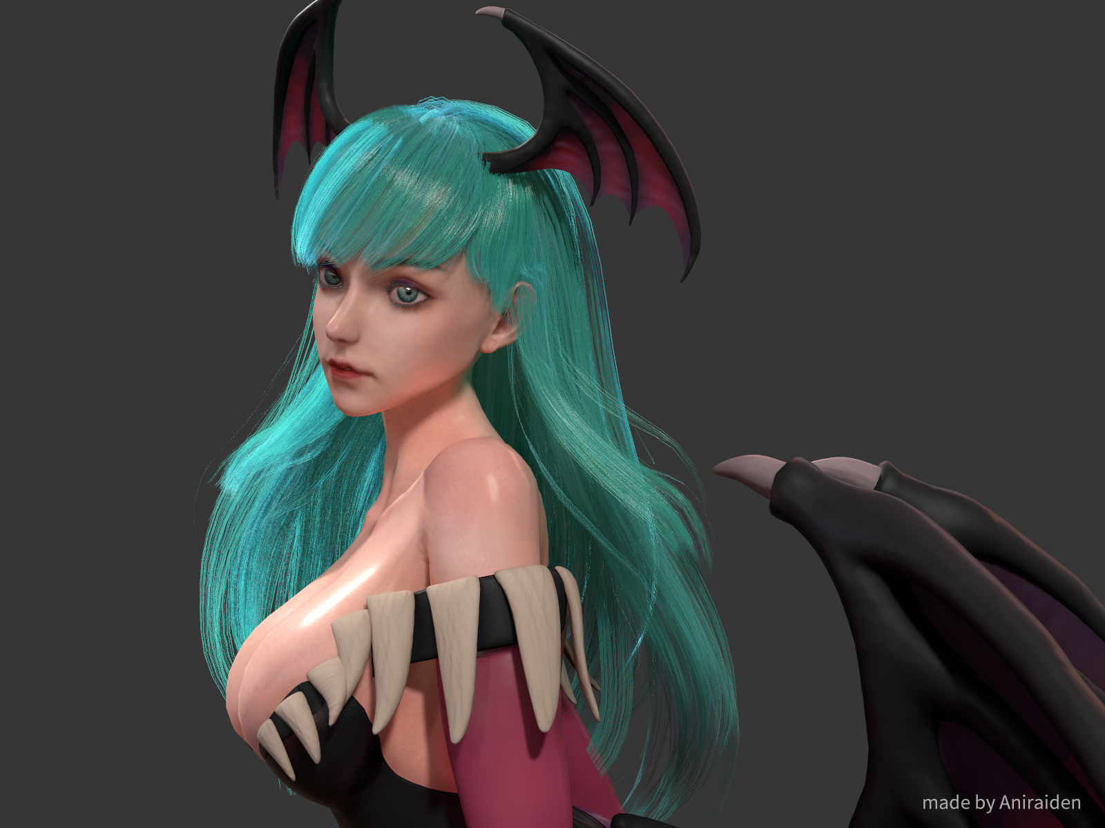 恶魔战士 莫瑞甘 同人模型（UE4实时）模型 - 角色/人物/生物 - 作品模型 - CG模型网