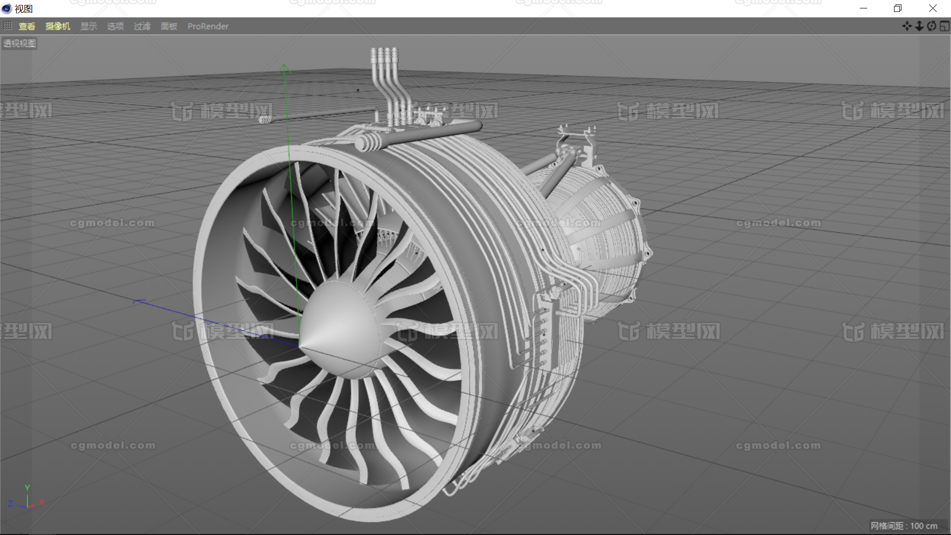 波音747-8动力配置-GENX-2B航空发动机 -素模模型-客机/民用飞机模型库-Cinema 4D(.c4d)模型下载-cg模型网