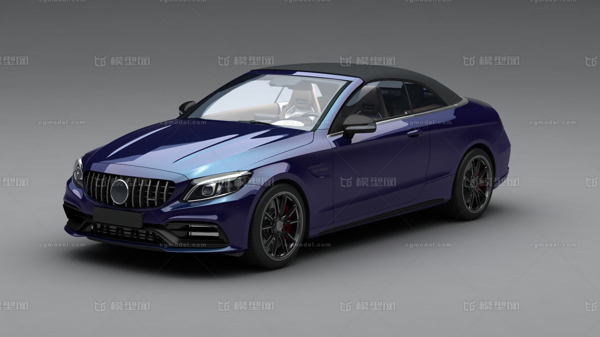 2019款 某驰 C63S AMG Cabriolet 豪华模型-赛车/跑车模型库-3ds Max(.max)模型下载-cg模型网