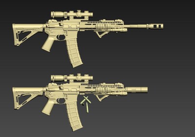 M416 HR416模型-枪械模型模型库-3ds Max(.max)模型下载-cg模型网