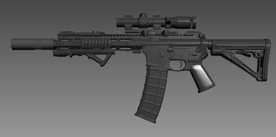 M416 HR416模型-枪械模型模型库-3ds Max(.max)模型下载-cg模型网