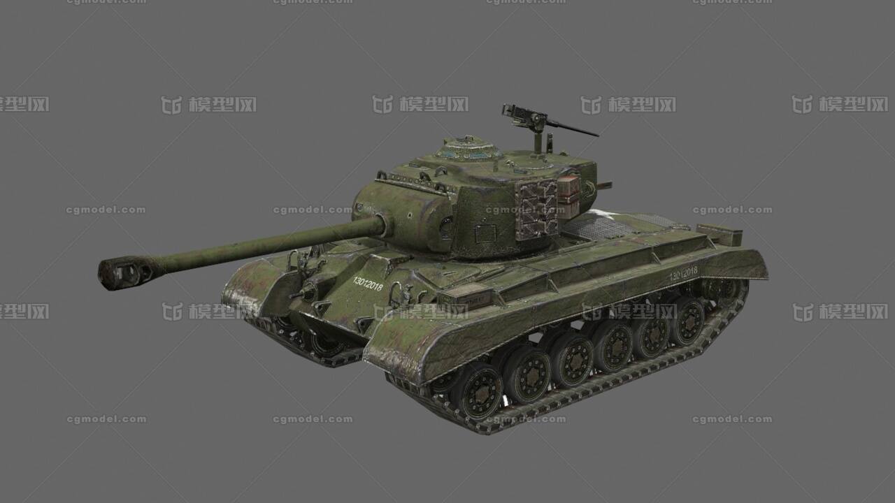 T26E5突击坦克 美式坦克模型-装甲车／坦克模型库-3ds Max(.max)模型下载-cg模型网