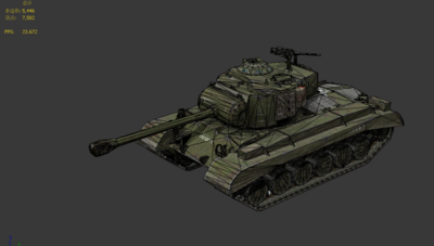 T26E5突击坦克 美式坦克模型-装甲车／坦克模型库-3ds Max(.max)模型下载-cg模型网