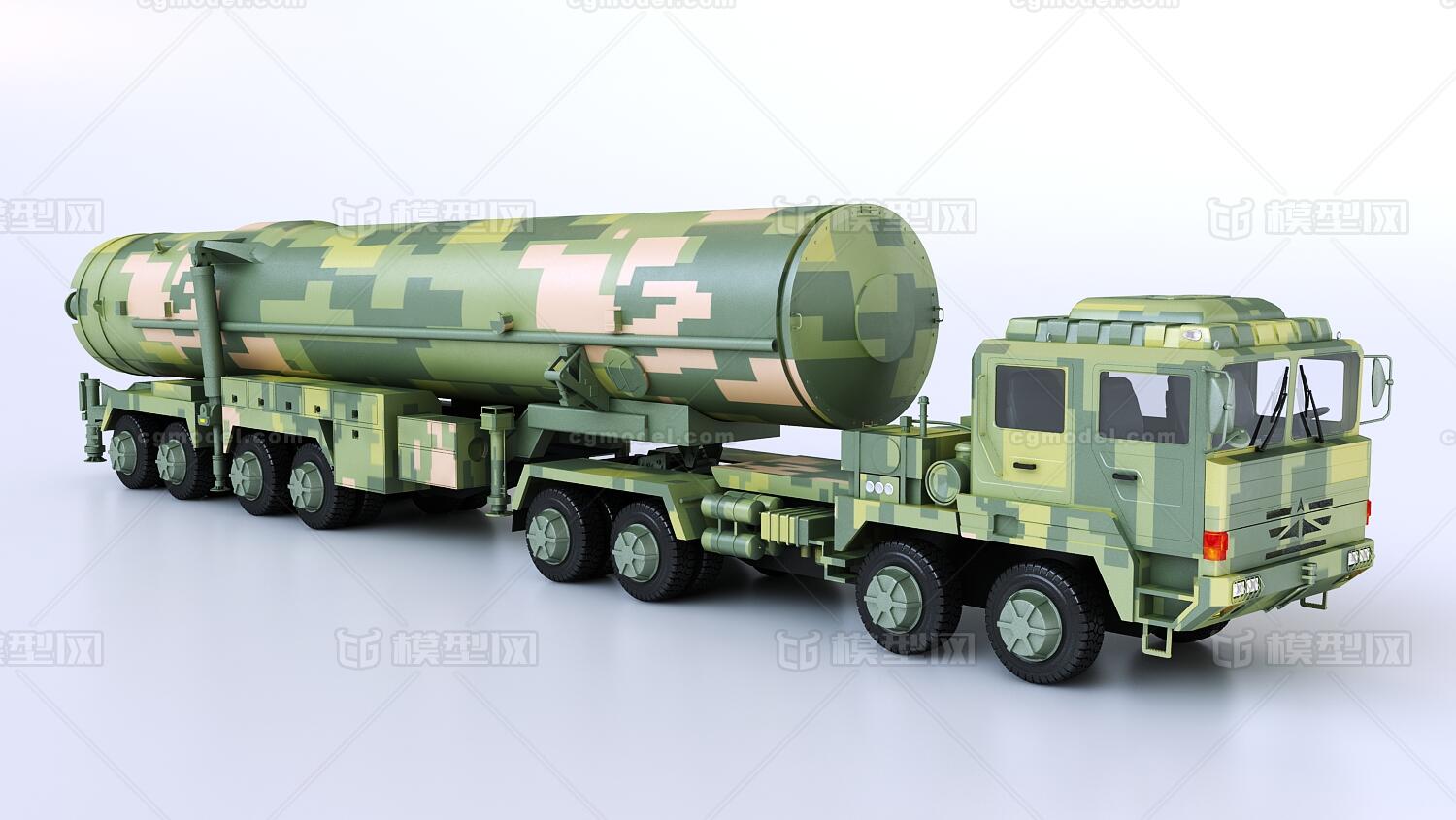 DF-31A 东风-31A洲际弹道导弹模型-火炮器械模型库-3ds Max(.max)模型下载-cg模型网