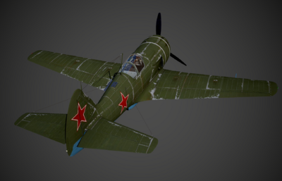 苏联拉-9战斗机 La-9模型-军用飞机模型库-3ds Max(.max)模型下载-cg模型网