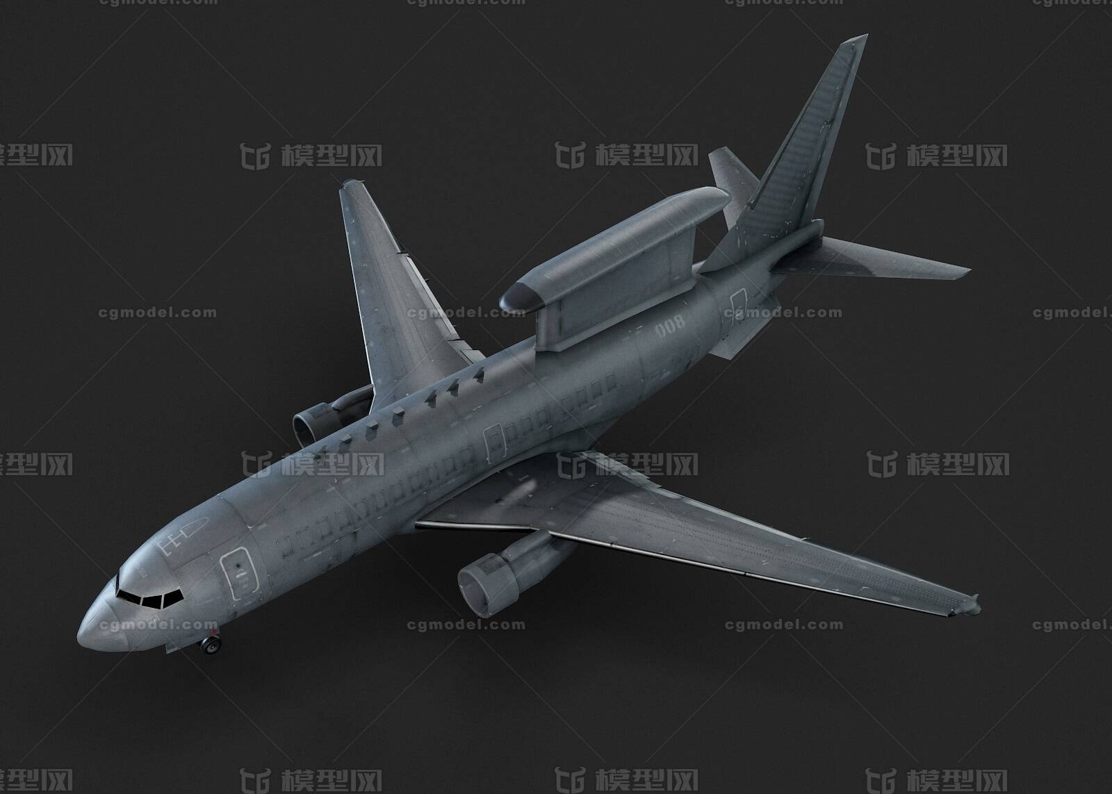 【假想敌】美国空军波音737 E737模型-军用飞机模型库-3ds Max(.max)模型下载-cg模型网