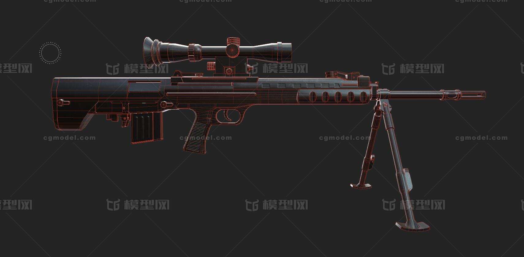 QBU-88式狙击步枪模型-枪械模型模型库-Maya(.ma/.mb)模型下载-cg模型网