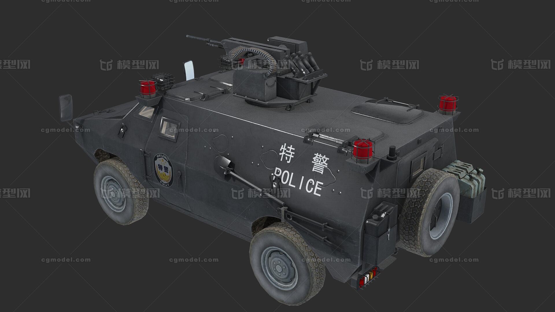 PBR ZFB05装甲防暴车 轮式装甲车 特警 防暴车辆 警模型-装甲车／坦克模型库-3ds Max(.max)模型下载-cg模型网