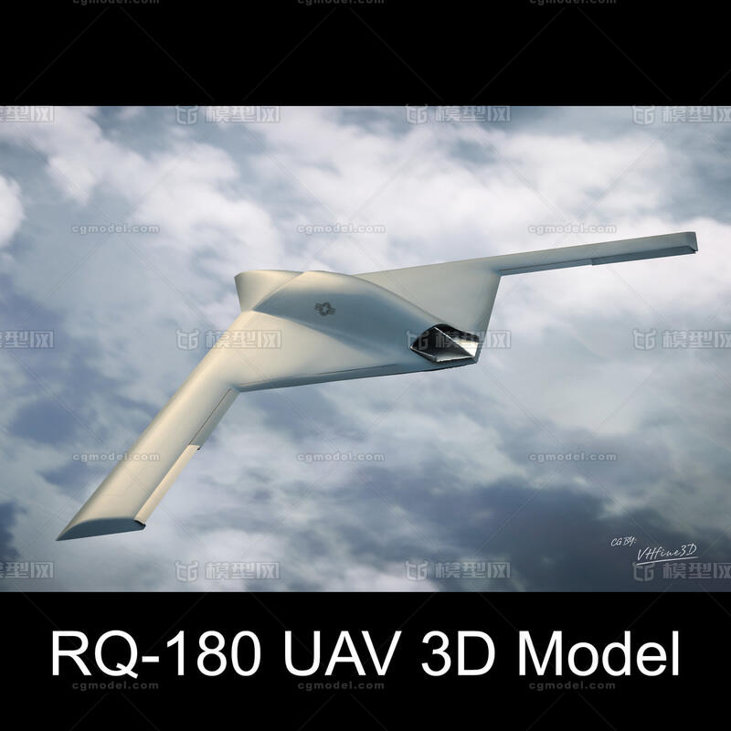 美国 RQ-180无人机3D模型模型-军用飞机模型库-Blender(.blend)模型下载-cg模型网