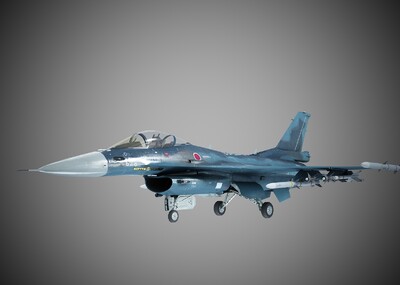 【绑定动作】日本航空自卫队F2战斗机 F-2模型-军用飞机模型库-3ds Max(.max)模型下载-cg模型网