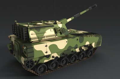 PLZ07式自行榴弹炮 PLZ-07模型-装甲车／坦克模型库-3ds Max(.max)模型下载-cg模型网
