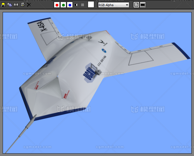 X45A验证机模型-无人机模型库-3ds Max(.max)模型下载-cg模型网
