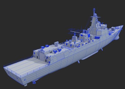 PBR 带绑定模型-军舰模型库-3ds Max(.max)模型下载-cg模型网