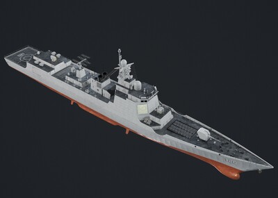 PBR 带绑定模型-军舰模型库-3ds Max(.max)模型下载-cg模型网