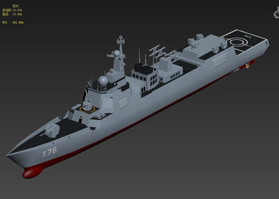 052D驱逐舰模型 贴图（PSD）模型格式（MAX2015模型-军舰模型库-3ds Max(.max)模型下载-cg模型网