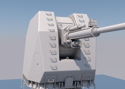 H/PJ38型单管130mm舰炮模型-火炮器械模型库-Cinema 4D(.c4d)模型下载-cg模型网