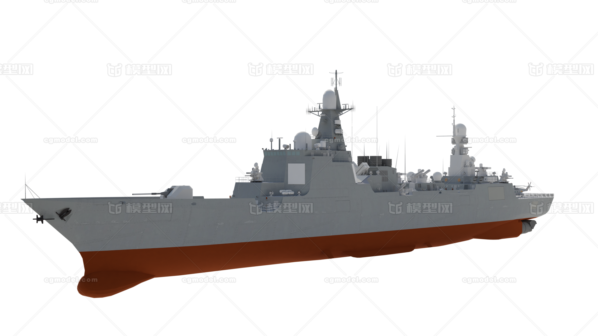 052D导弹驱逐舰 中华神盾 172昆明号 171海口号 1模型-军舰模型库-OBJ(.obj/.mtl)模型下载-cg模型网