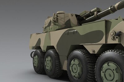 PLL09式122毫米轮式 自行榴弹炮模型-装甲车／坦克模型库-3ds Max(.max)模型下载-cg模型网